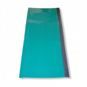 Green plastic covering for long foam tubes