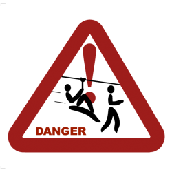 PVC zip line "danger panel"